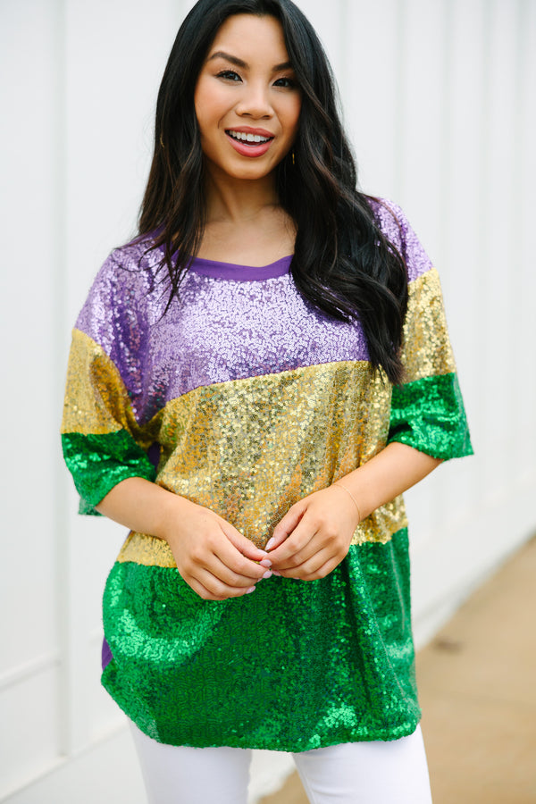 Stay Involved Purple Colorblock Top – Shop the Mint
