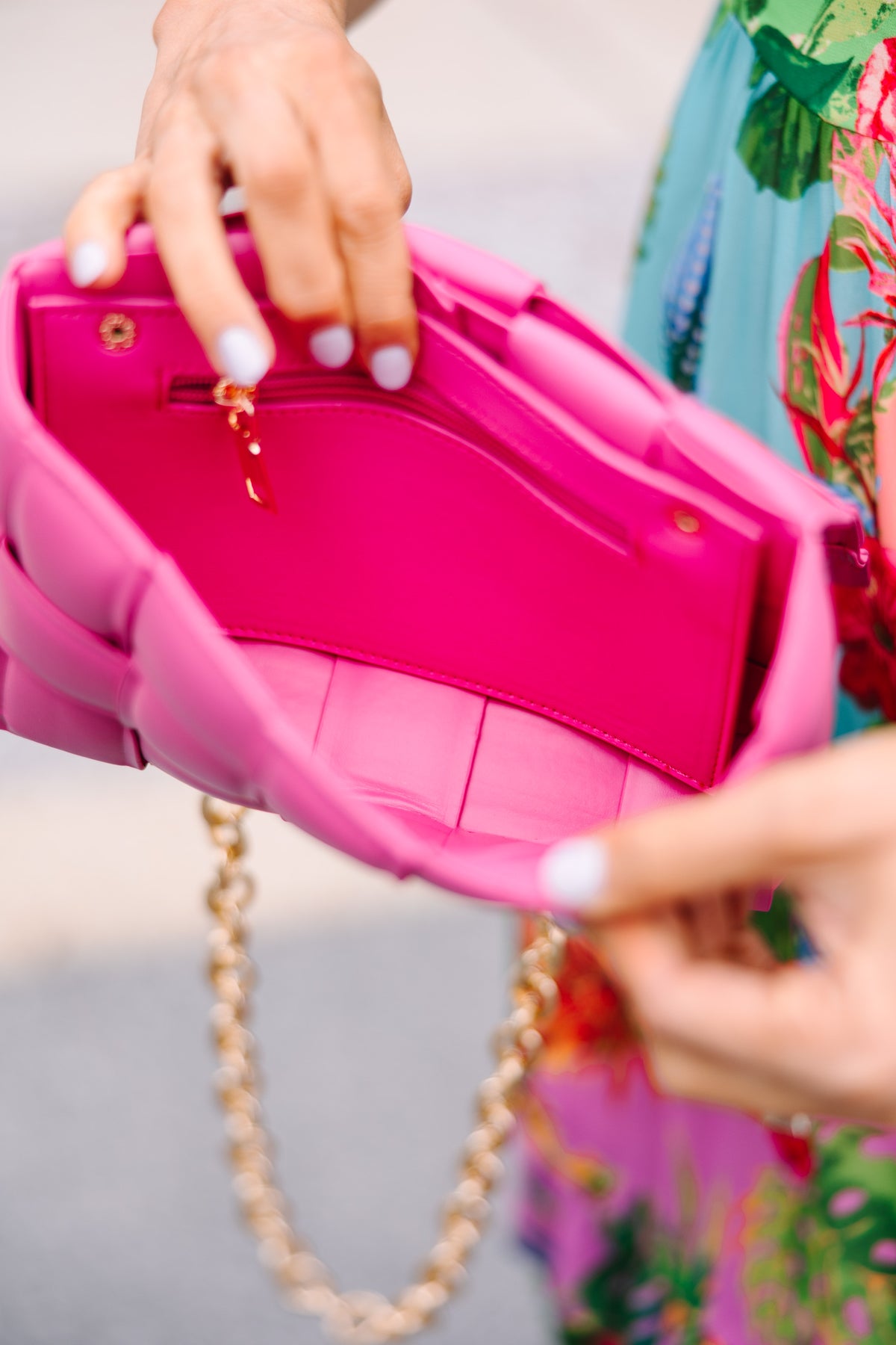 Just Think It Over Fuchsia Lattice Purse – Shop the Mint