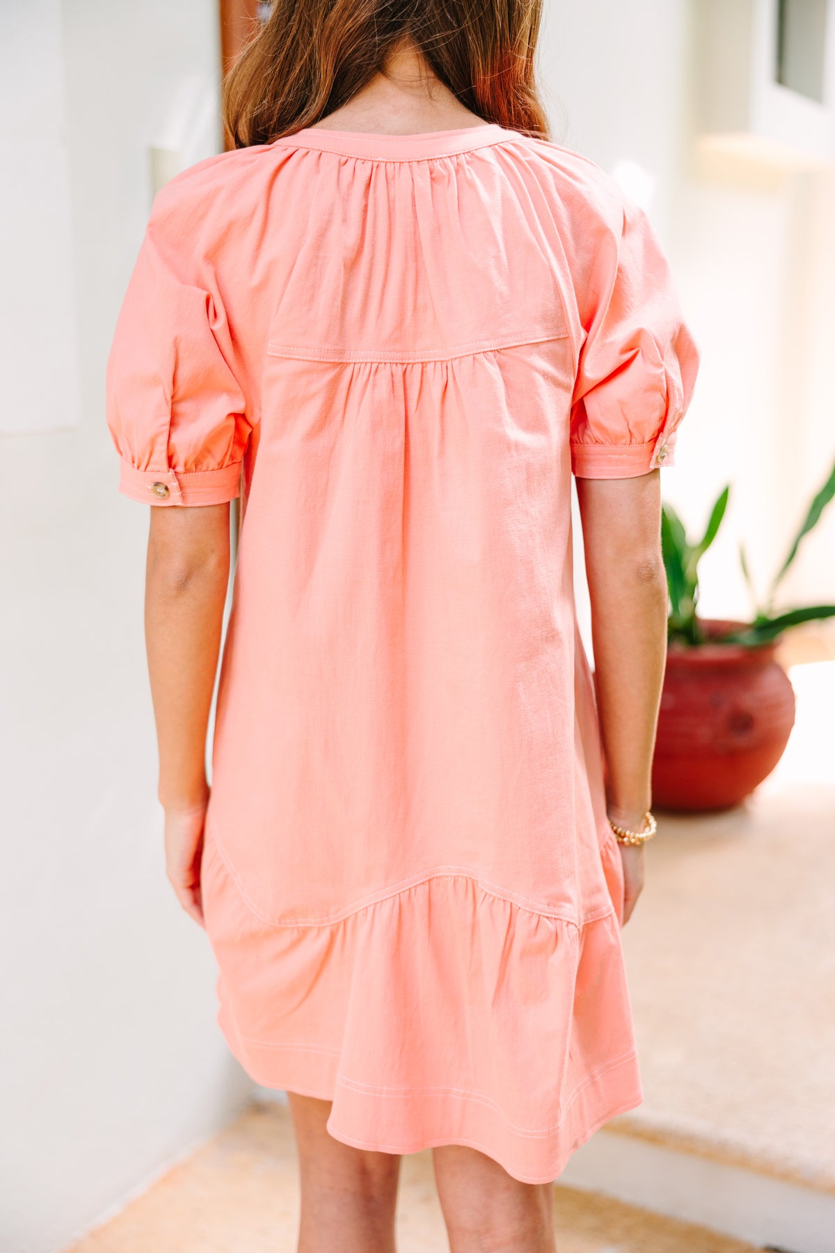 All In A Look Peach Pink Ruffled Dress – Shop the Mint