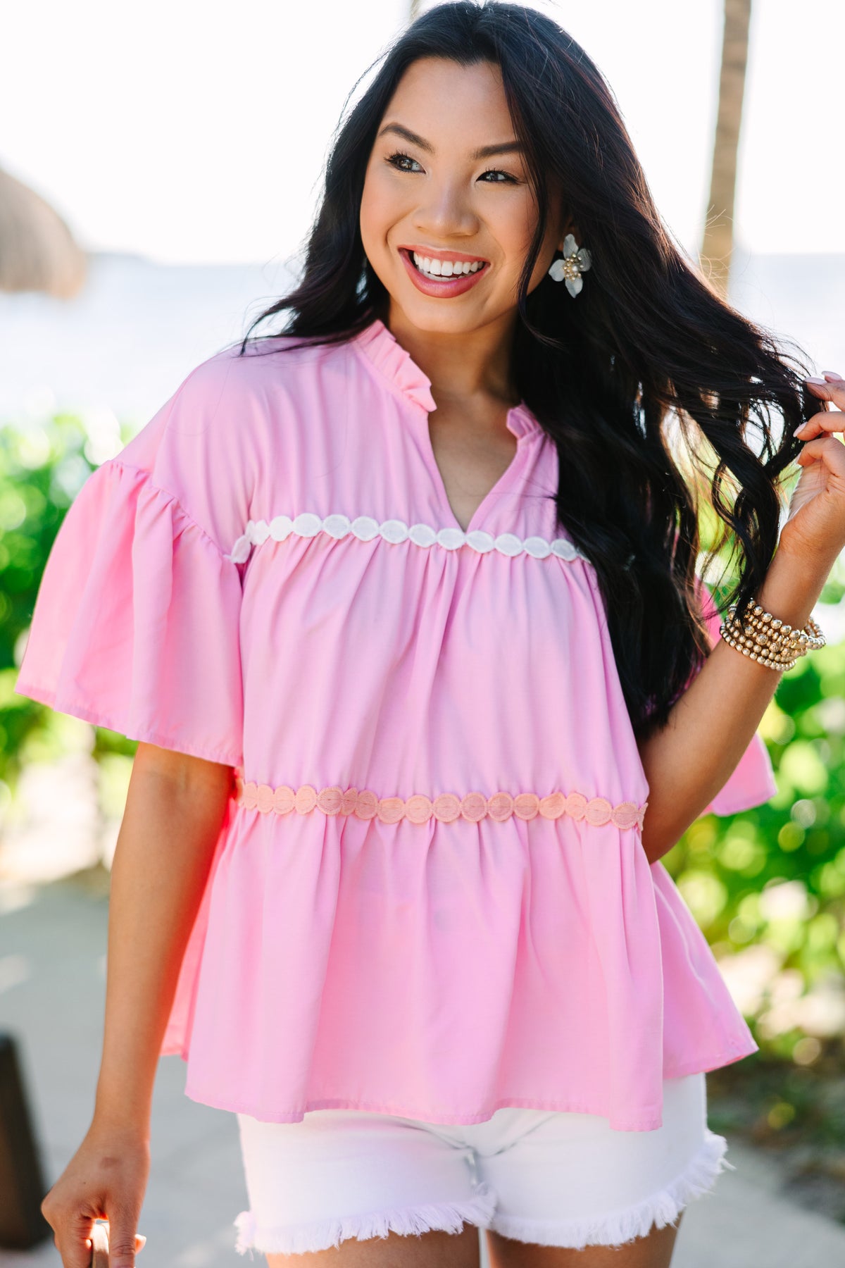 Just Can't Lose Pink Printed Blouse – Shop The Mint