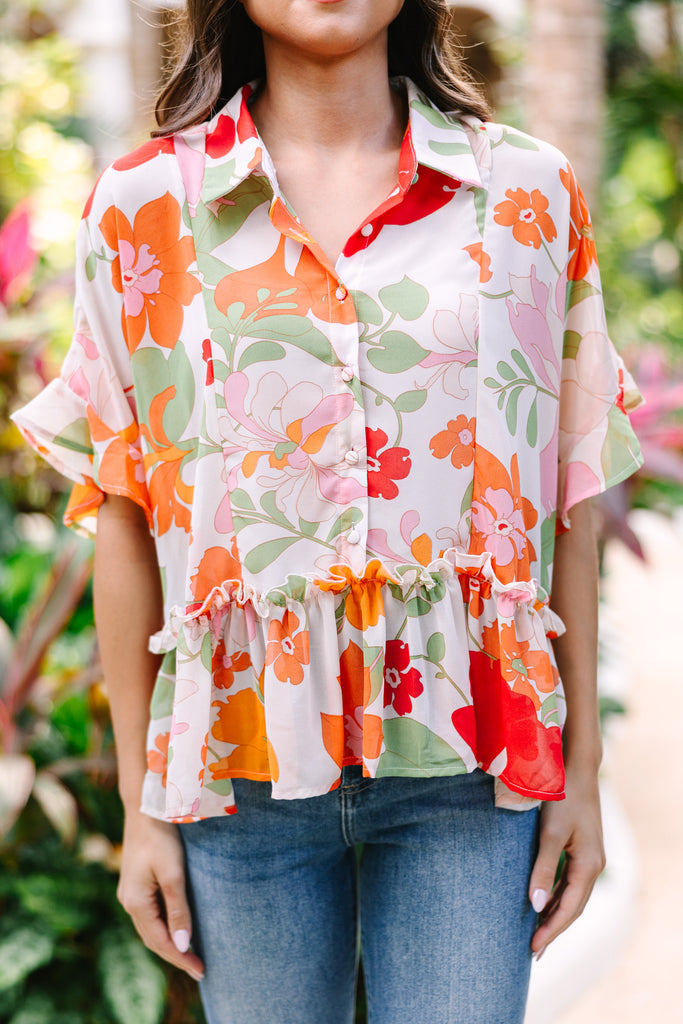 It Takes Time Orange Floral Blouse – Shop the Mint