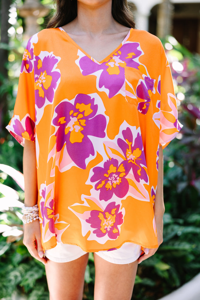 Sunny Days Orange Floral Top – Shop the Mint