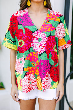 By The Garden Red Floral Top – Shop the Mint