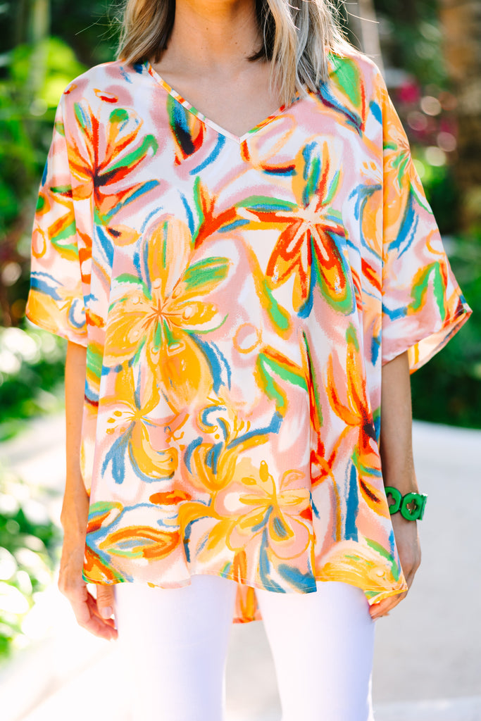 Tropical Trance Orange Floral Top – Shop the Mint