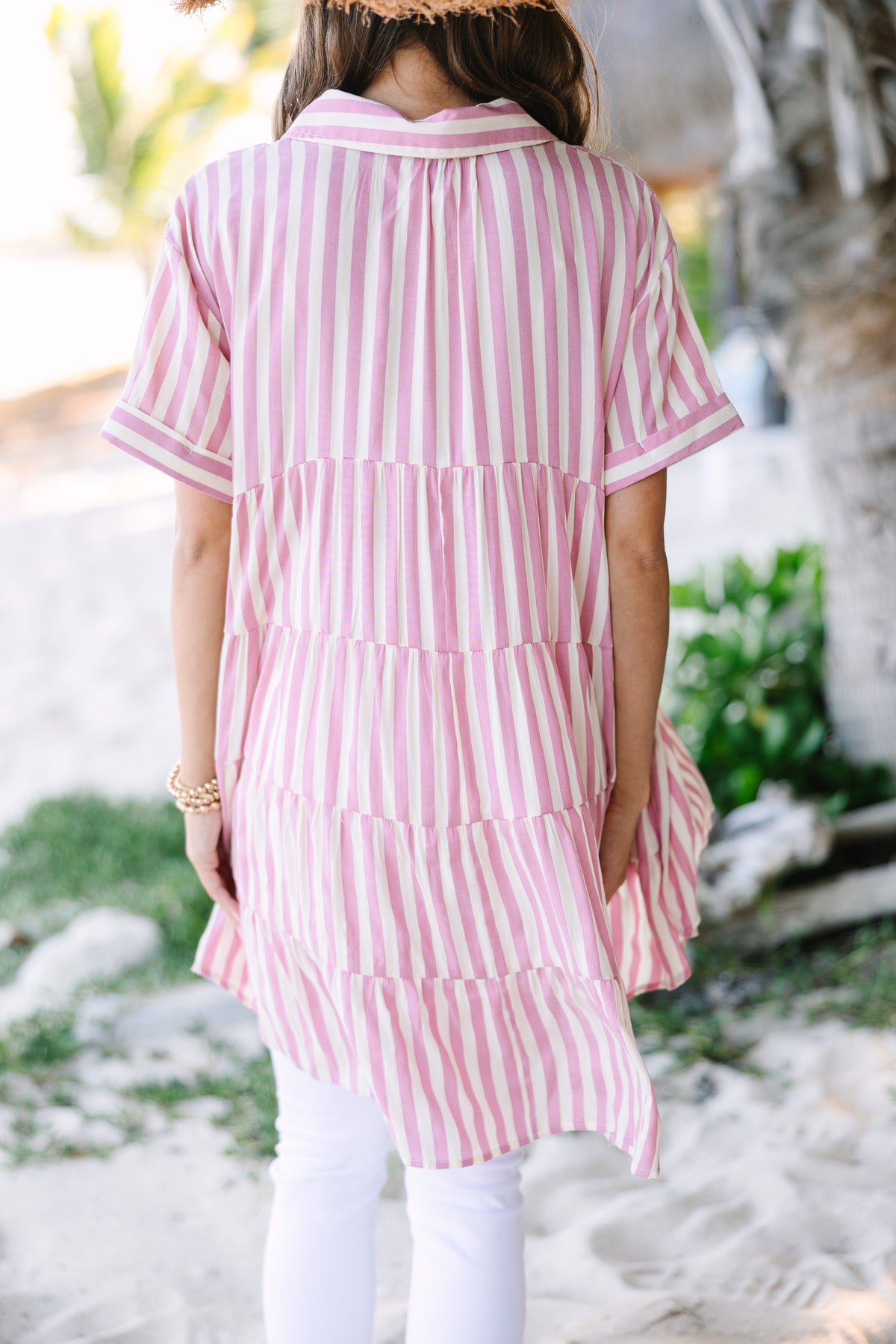 Can't Leave You Behind Pink Striped Tunic – Shop the Mint