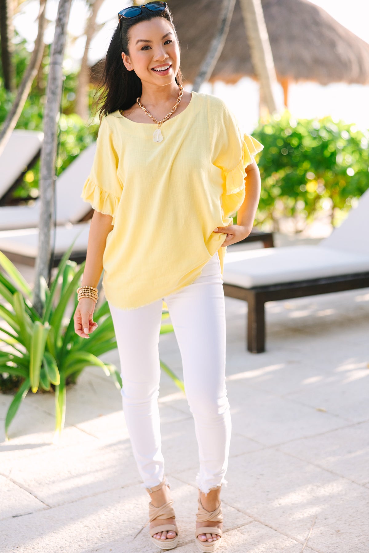 Find You Out Yellow Linen Top – Shop the Mint