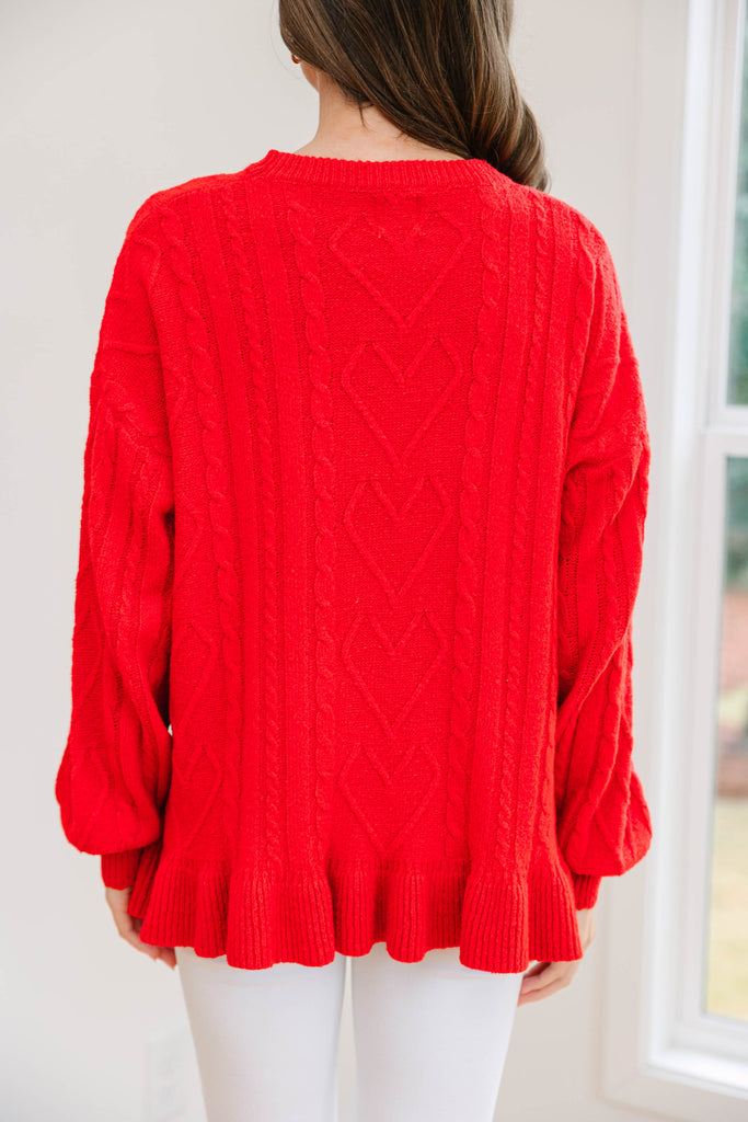 Easy Decisions Red Ruffled Sweater – Shop the Mint