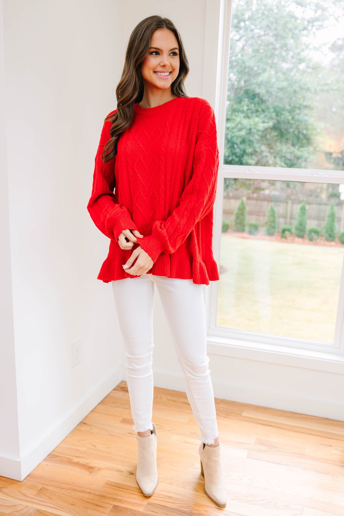 Easy Decisions Red Ruffled Sweater – Shop the Mint