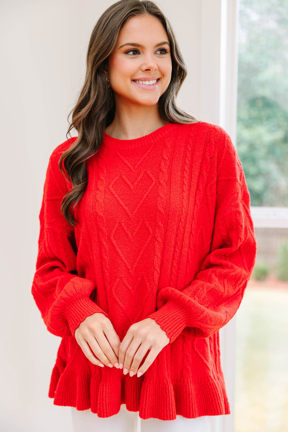 Easy Decisions Red Ruffled Sweater – Shop the Mint