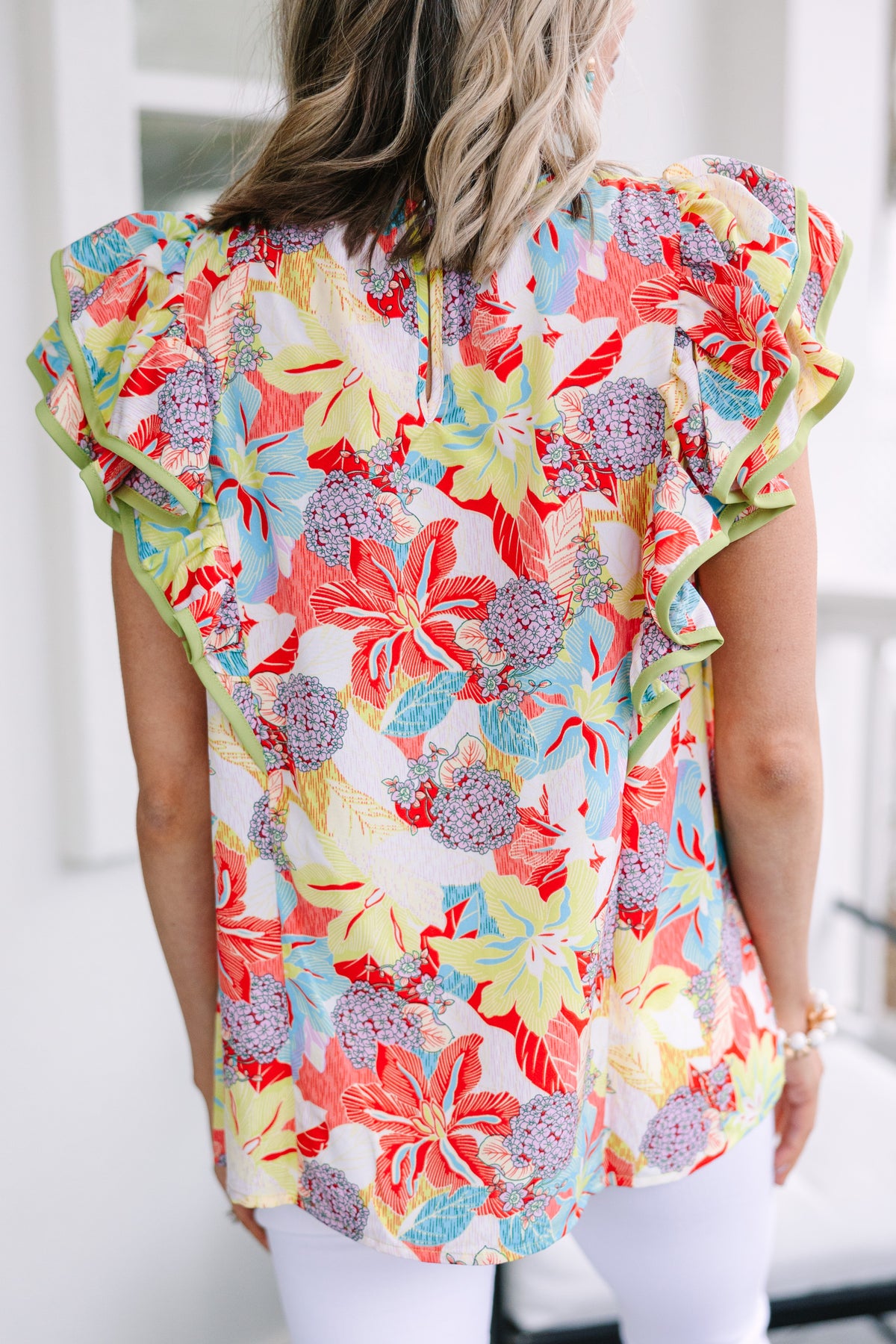 No Pressure Chartreuse Yellow Floral Blouse – Shop the Mint