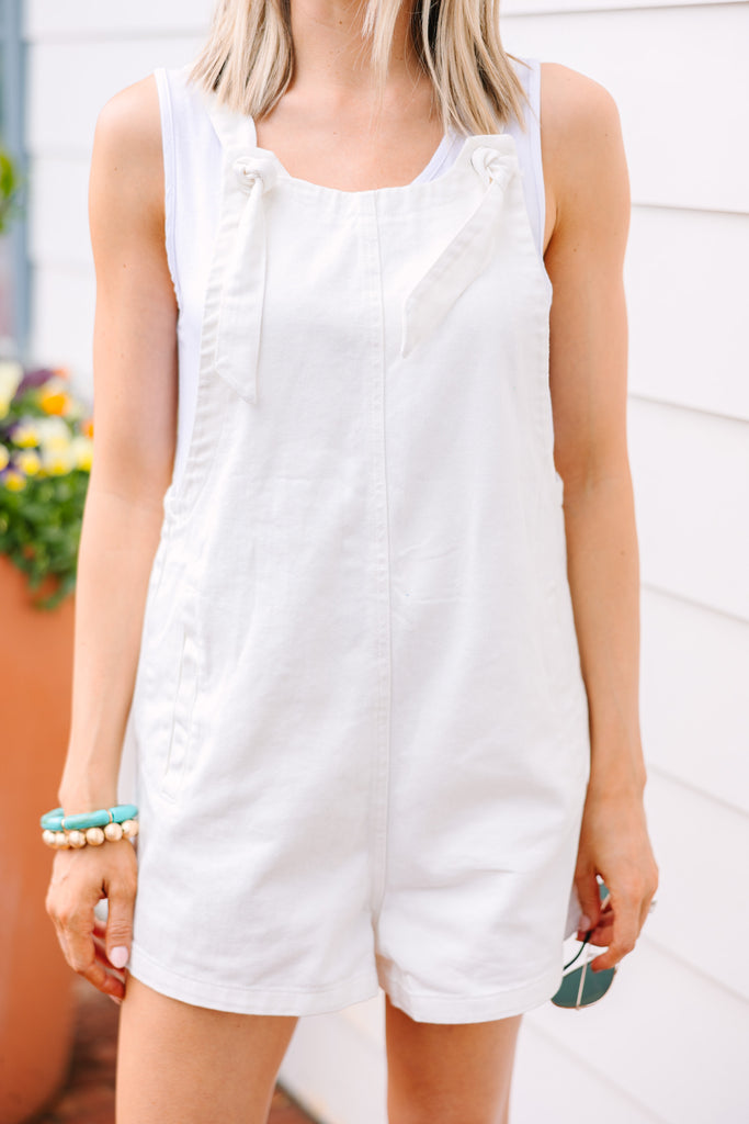 Hear Me Out White Denim Overalls – Shop the Mint