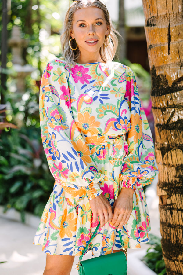 In Control White Multi Floral Dress – Shop the Mint