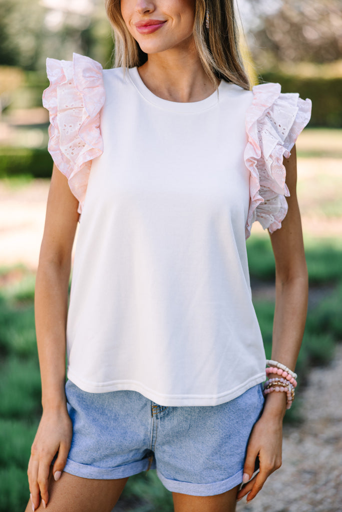 Stay Together Cream White Ruffled Top – Shop the Mint