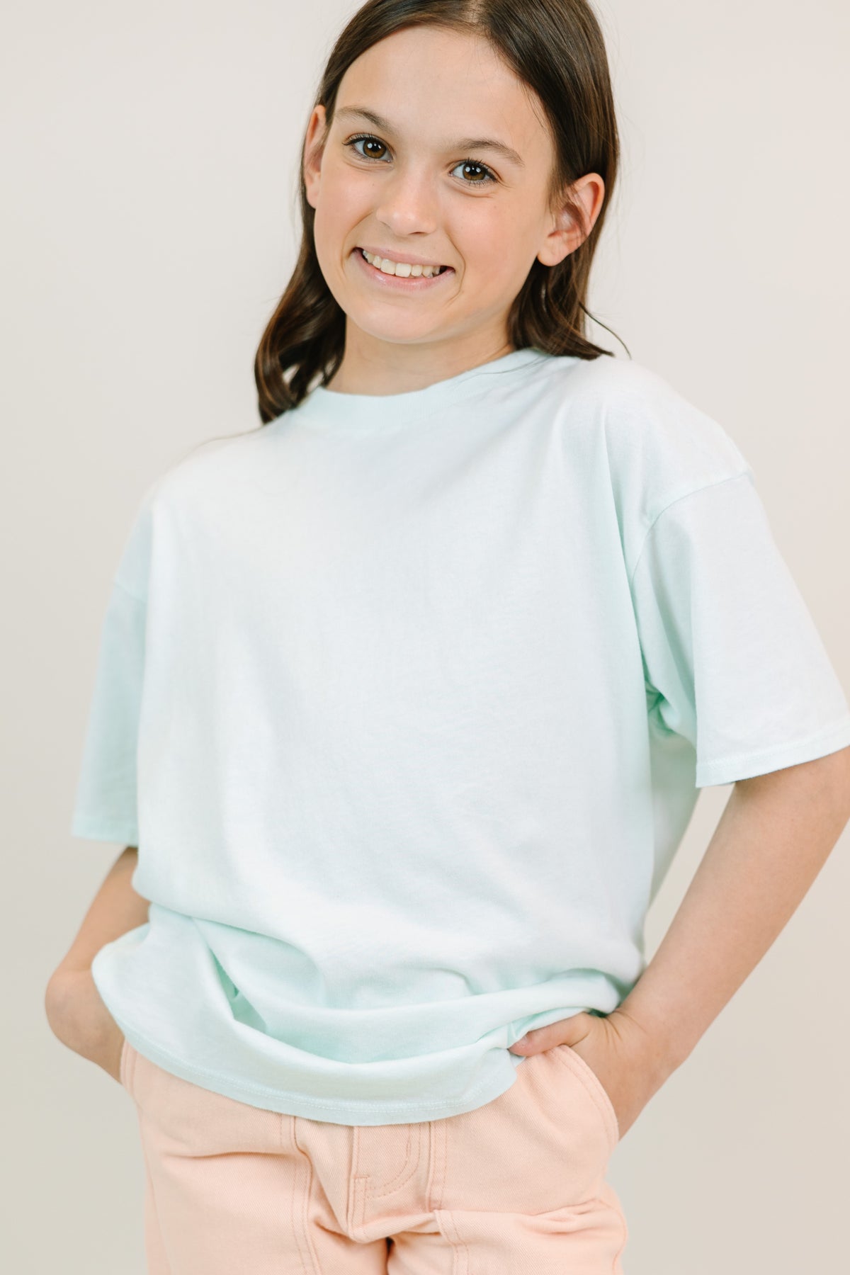 Girls: Light Blue Oversized Tee – Shop the Mint