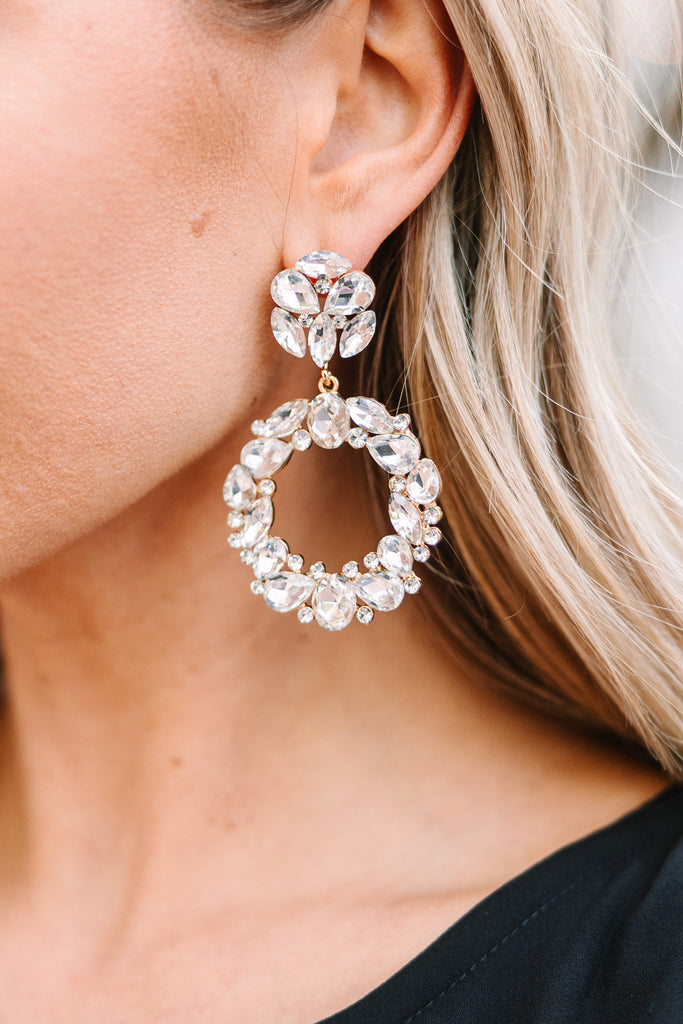All About You White Rhinestone Earrings – Shop the Mint