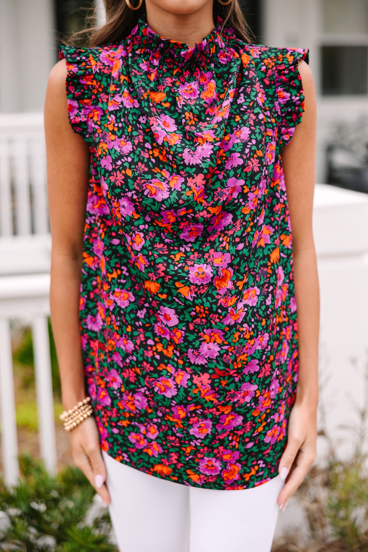 Put It To The Test Black Ditsy Floral Tank – Shop the Mint