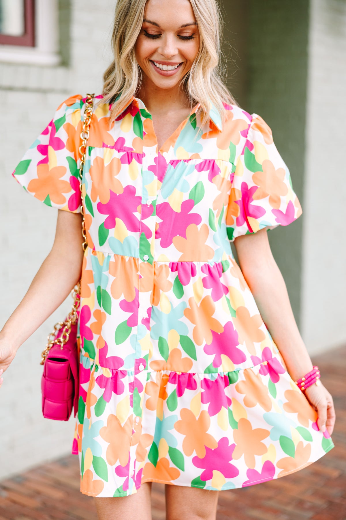 Play It Up Pink Floral Babydoll Dress – Shop the Mint