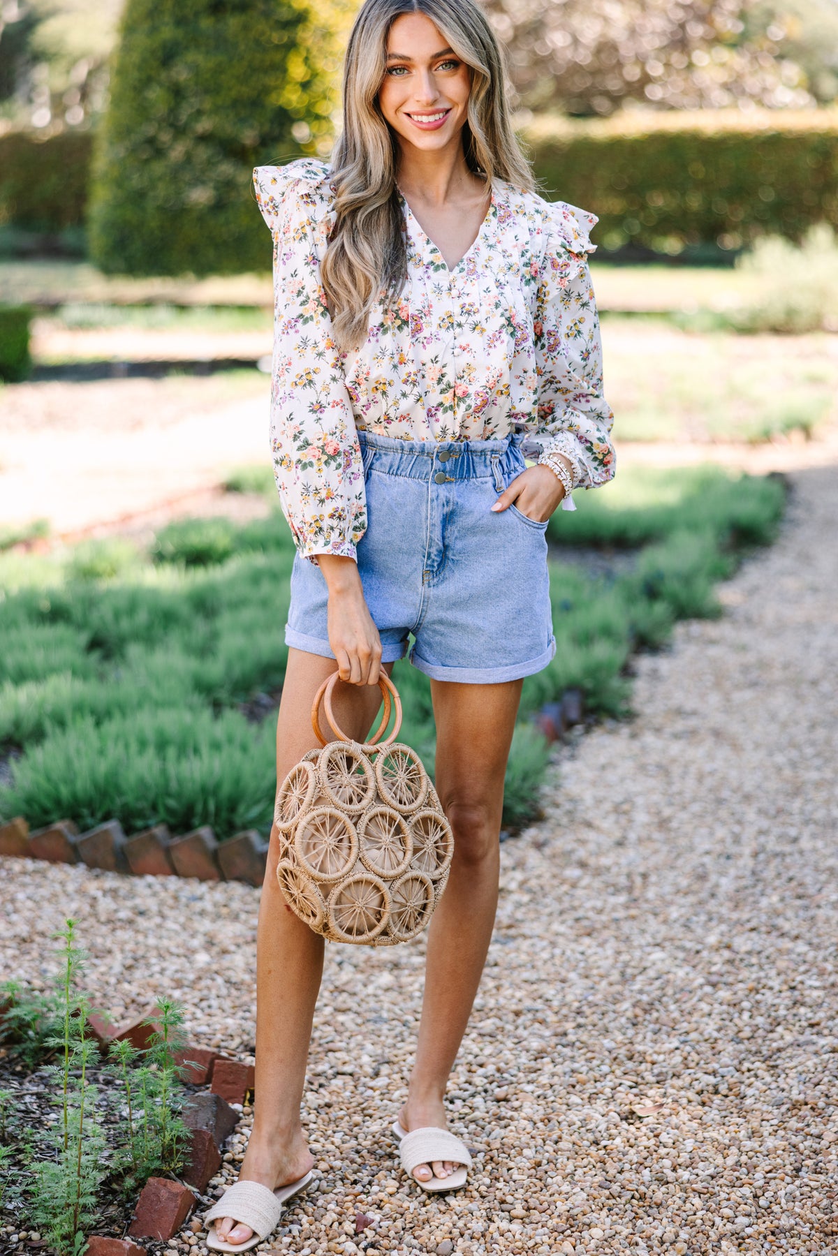 Call You Over Ivory White Ditsy Floral Blouse – Shop the Mint