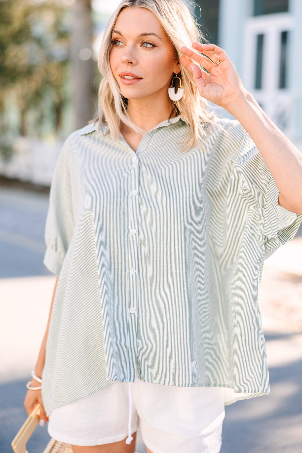 Get Going Mint Green Striped Button Down Top – Shop the Mint