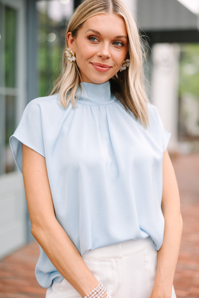 Take A Look Light Blue Blouse – Shop the Mint