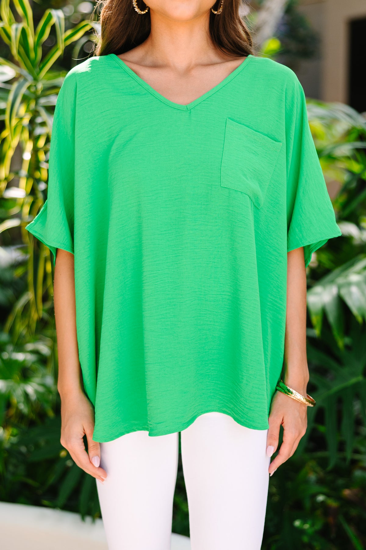 Relaxed Green Top - Casual Cute Tops – Shop the Mint