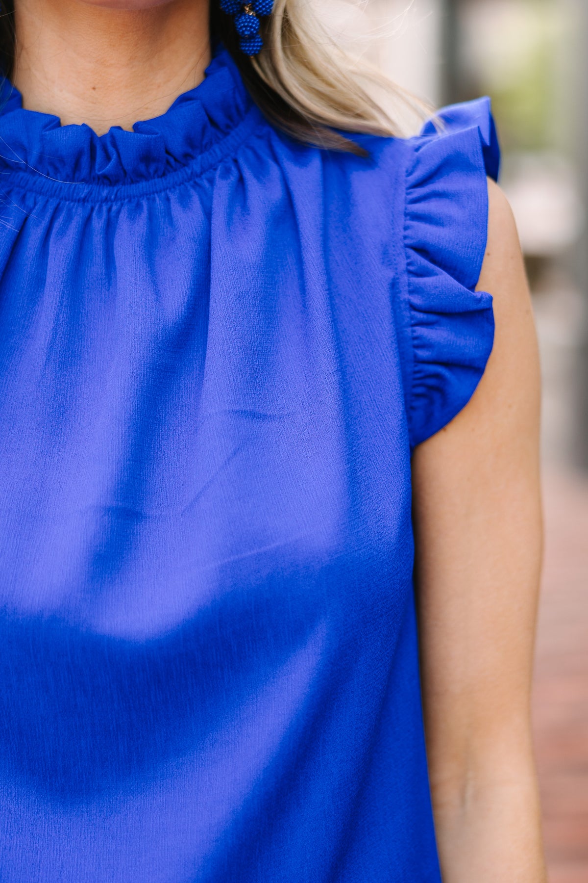 Frilly Fun Royal Blue Tank - Ruffled Detail Top – Shop the Mint