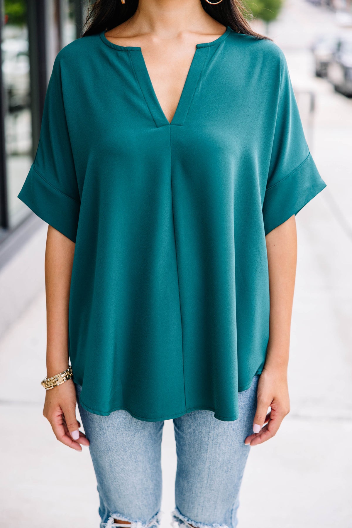 Chic Deep Green Top - Classic Everyday Tops – Shop the Mint