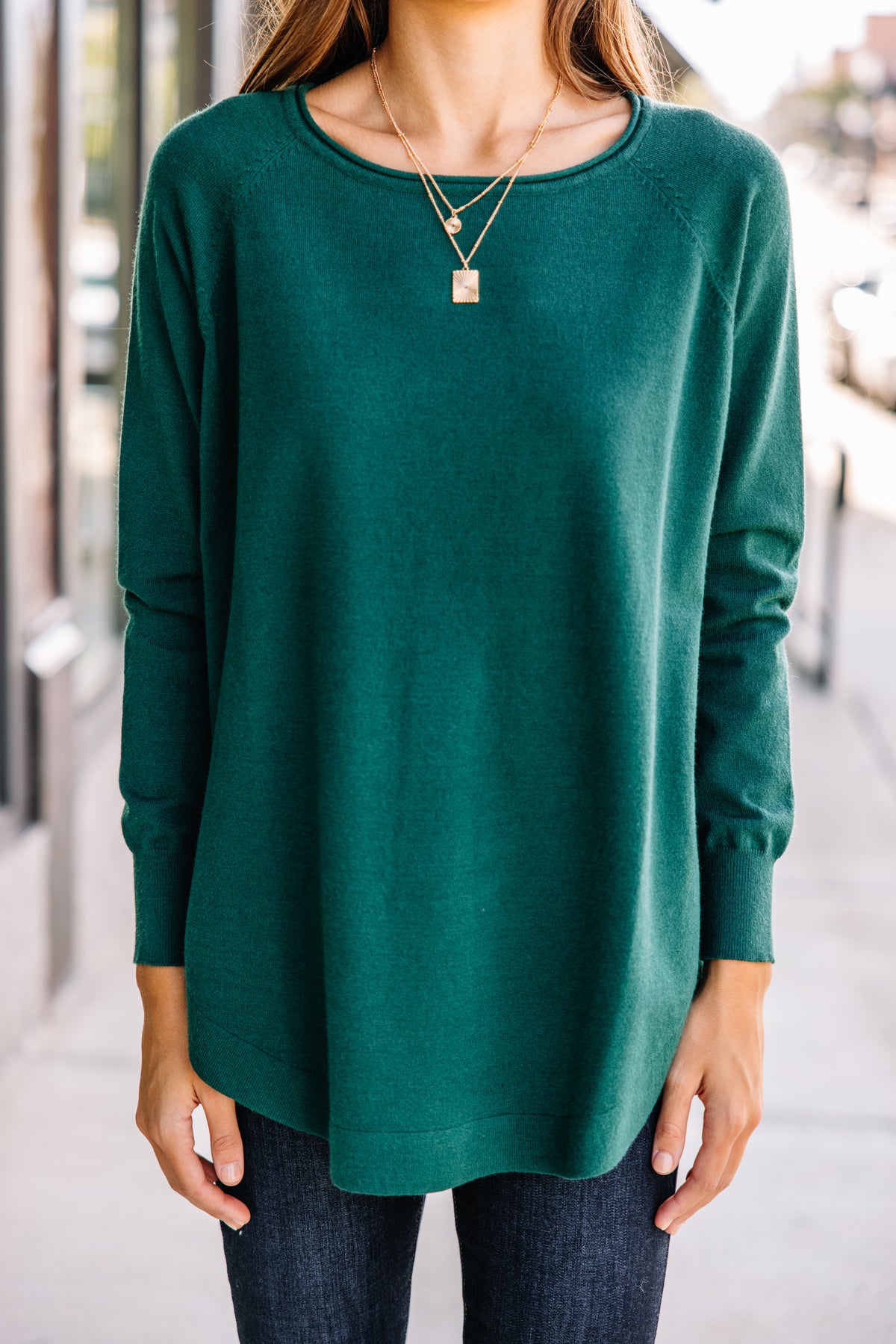 Comfy Juniper Green Classic Tunic - Causal Fall Tops – Shop the Mint
