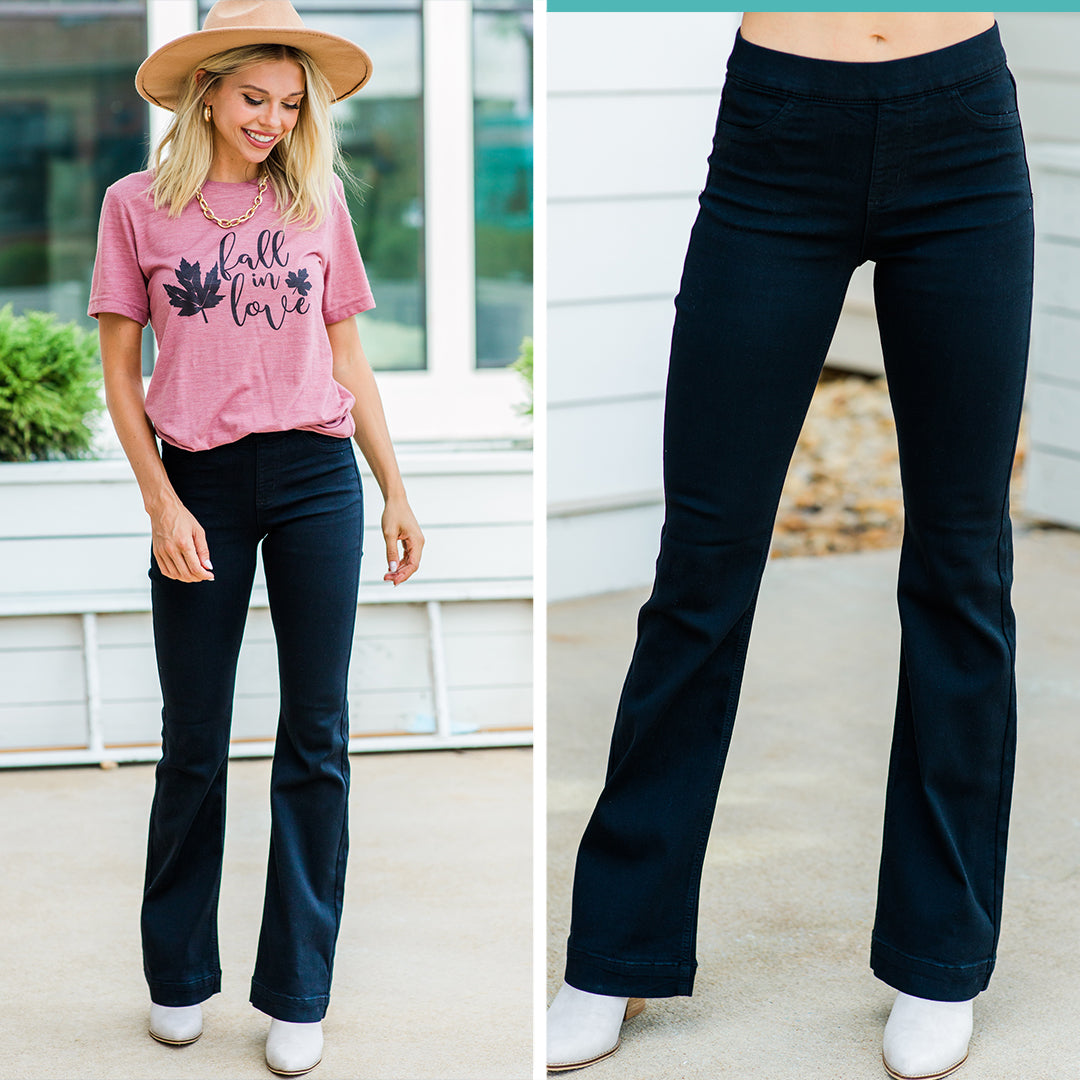 Trendy Black Flare Jeggings - Boutique Denim#N# #N# #N# #N# –#N# Shop ...