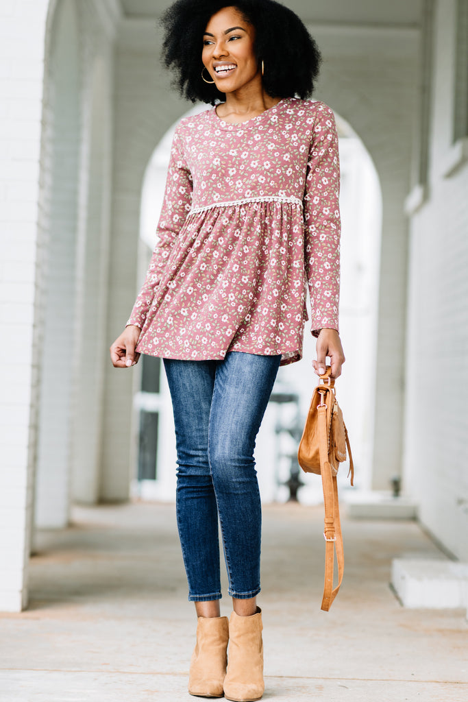 Cute Mauve Pink Babydoll Top - Boutique Tops – Shop the Mint