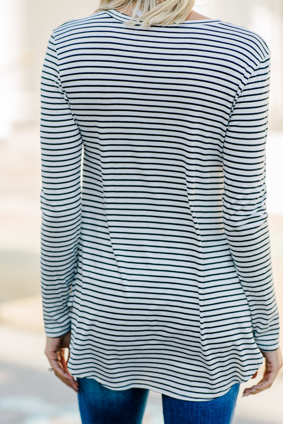 Classic White Striped Tunic - Trendy Women's Tunics – Shop the Mint