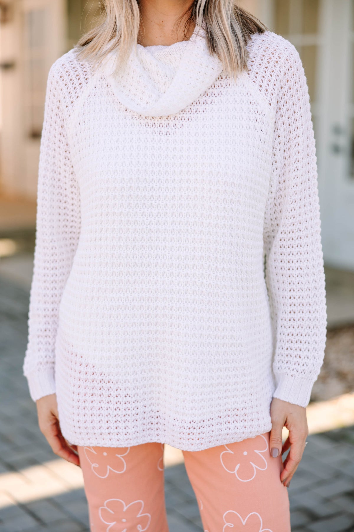 Classic Ivory White Waffle Sweater - Cozy Sweaters for Women – Shop the ...