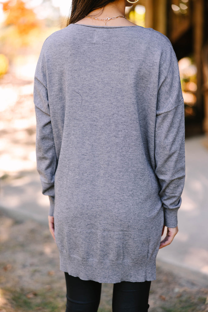 Classic Silver Gray Sweater - Cute Sweaters for Women – Shop the Mint