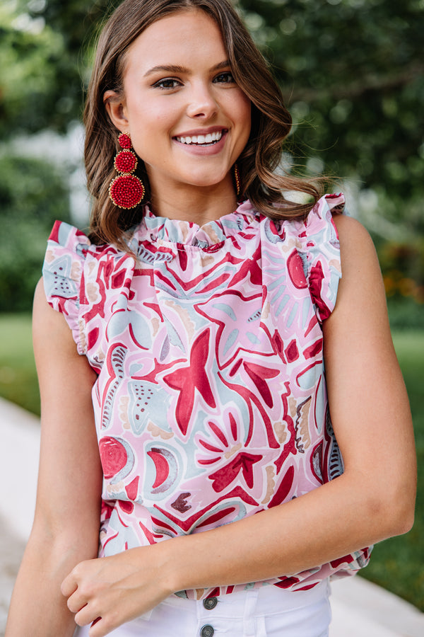 Vibrant Pink Floral Tank - Bold Women's Tanks – Shop the Mint