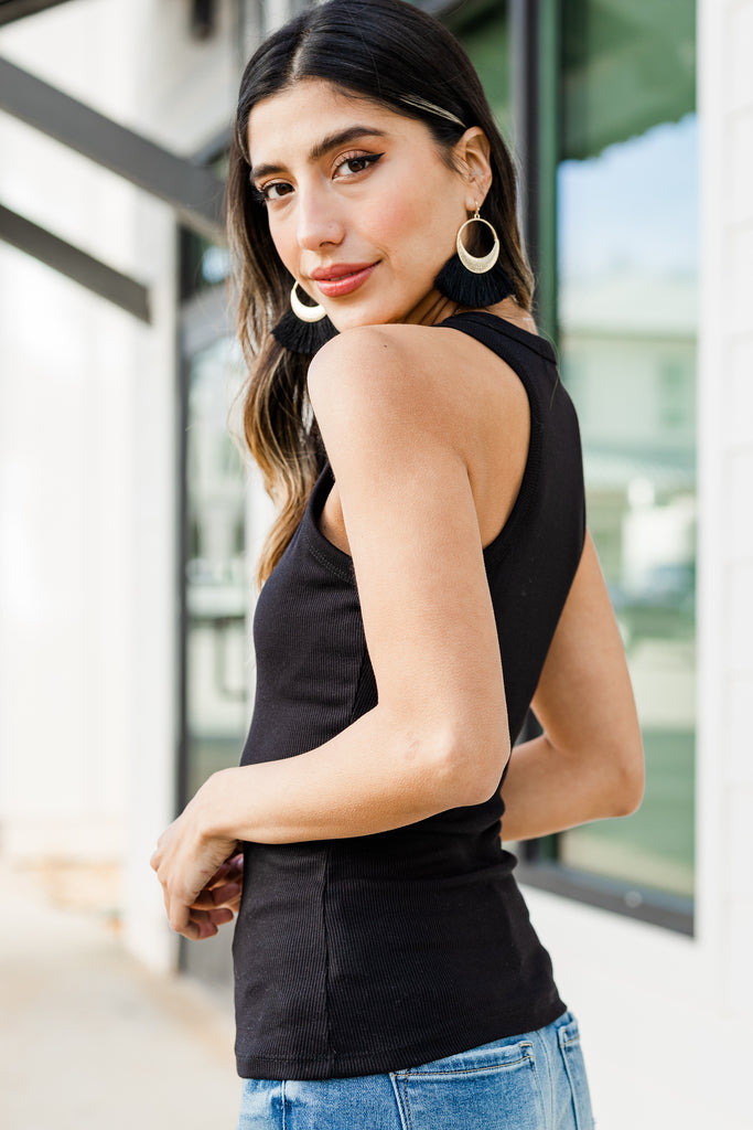 Basic Layering Black Ribbed Tank - Classic Women's Tanks – Shop the Mint