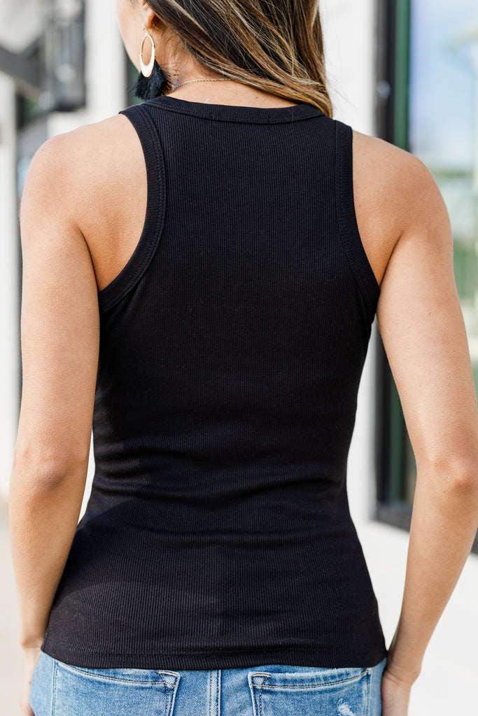 Basic Layering Black Ribbed Tank - Classic Women's Tanks – Shop the Mint