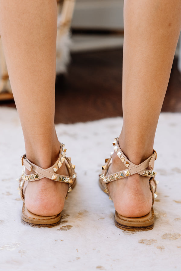 Gladiator Taupe Brown Studded Sandals - Trendy Sandals for Women – Shop ...