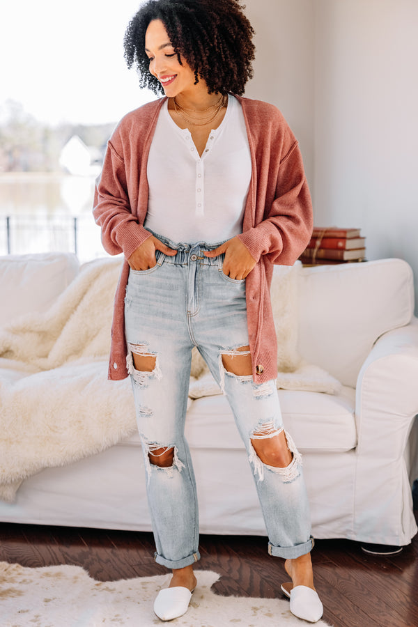 Comfy Rose Pink Cardigan - Classic Cardigans – Shop the Mint
