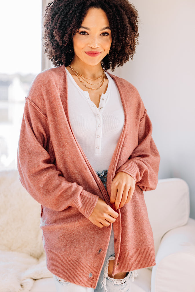 Comfy Rose Pink Cardigan - Classic Cardigans – Shop the Mint