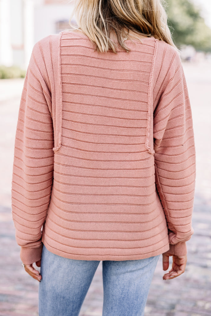 Precious Blush Pink Ribbed Sweater - Women's Spring Sweaters – Shop the ...