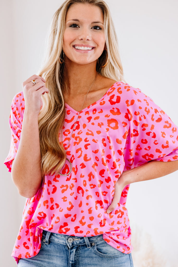 Cute Pink Leopard Top - Everyday Women's Tops – Shop the Mint