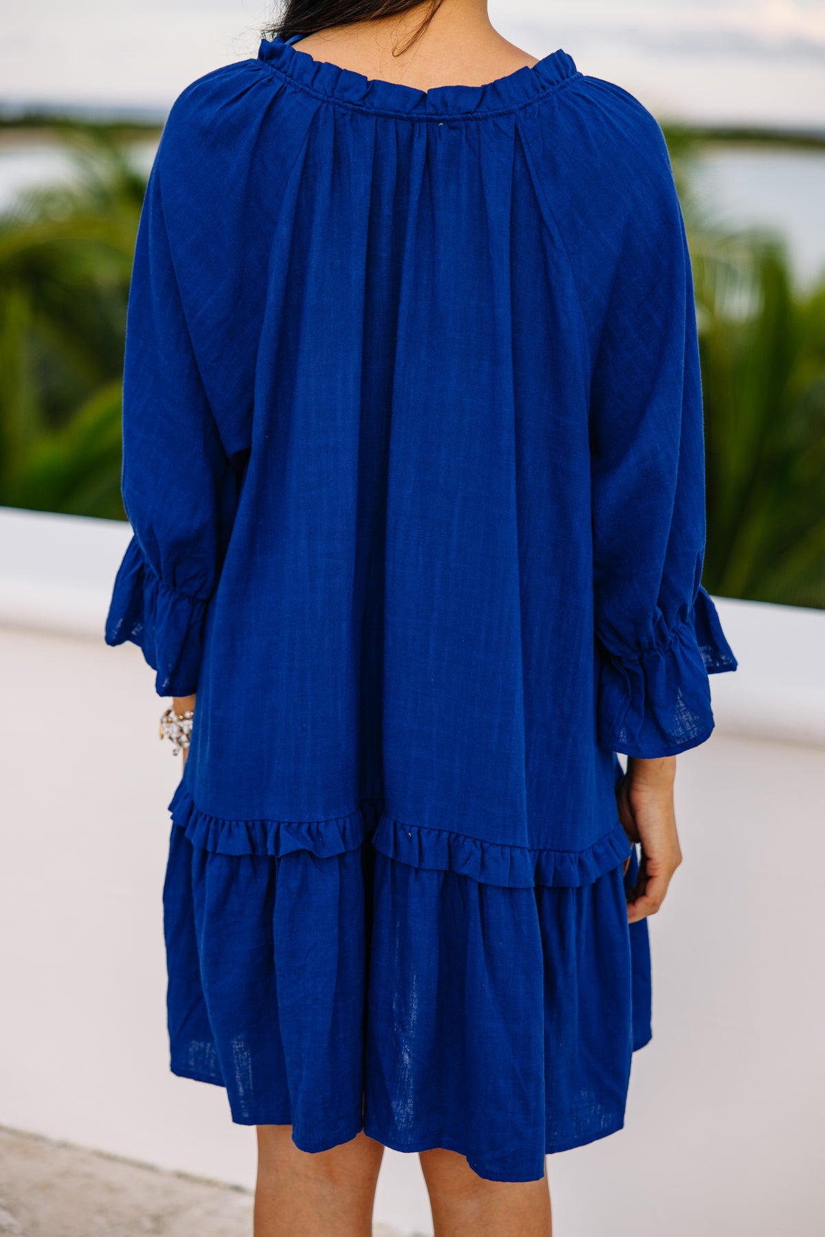 Trendy Ocean Blue Linen Dress - Trendy Summer Dresses – Shop the Mint